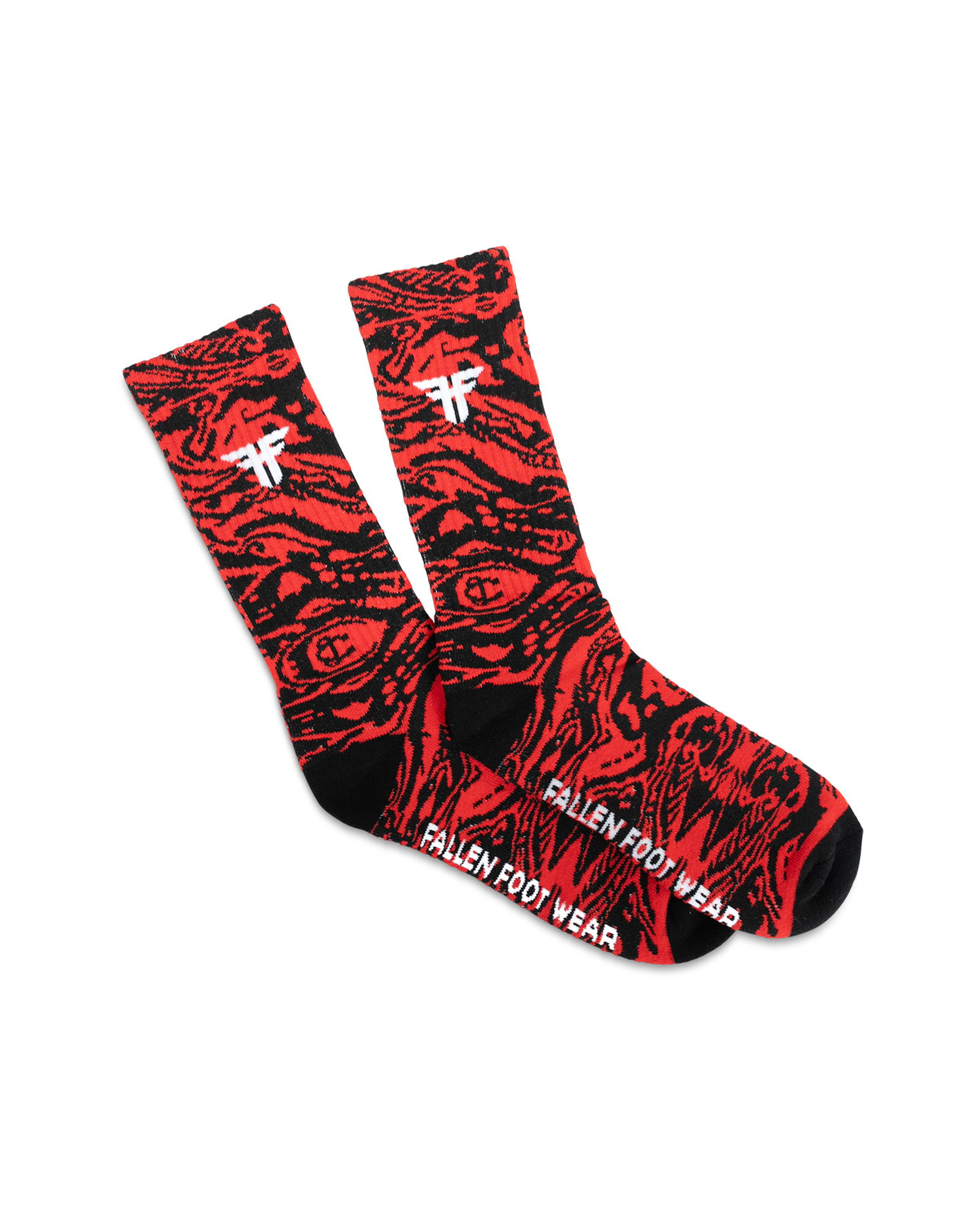 Trademark Sock - Red/Black Swirl | Fallen Footwear Australia
